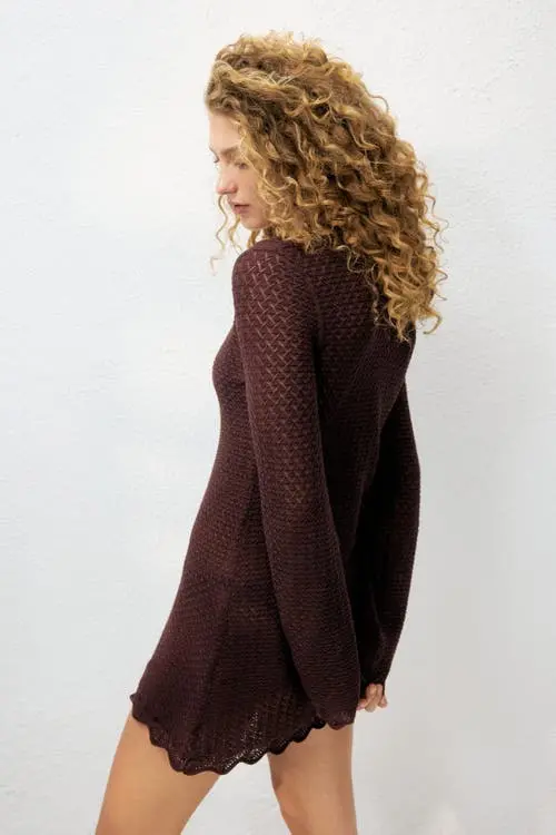 H&m Pointelle Knit Mini Beach Dress