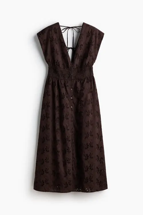 H&m Broderie Anglaise Cotton Midi Dress