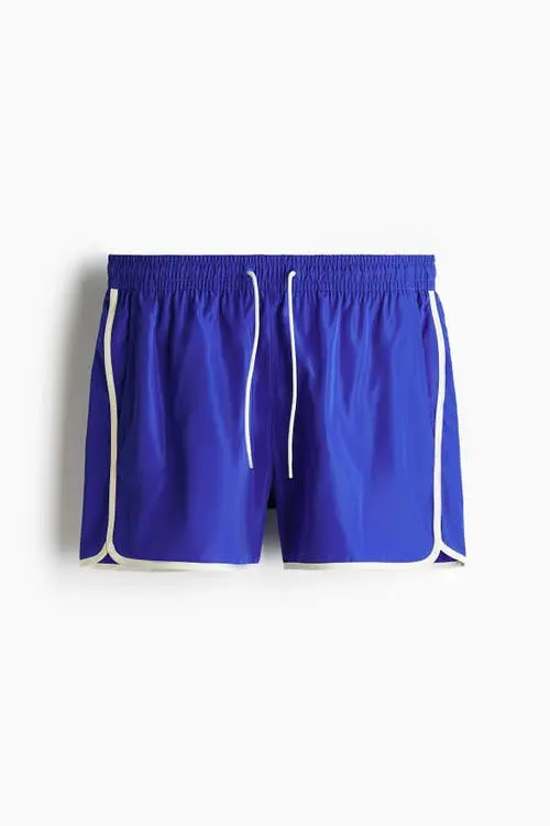 H&m Swim Shorts With Drawstring Waist - Blue