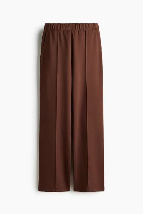H&m Loose-fit Crease-front Pull-on Pants - Brown