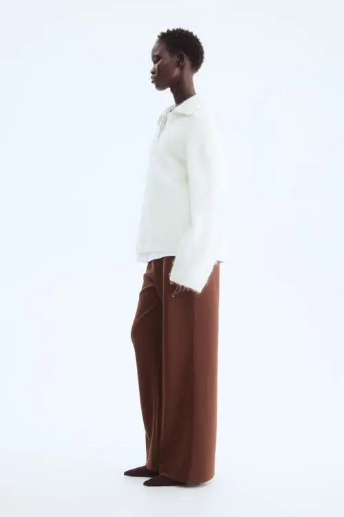 H&m Loose-fit Crease-front Pull-on Pants - Brown