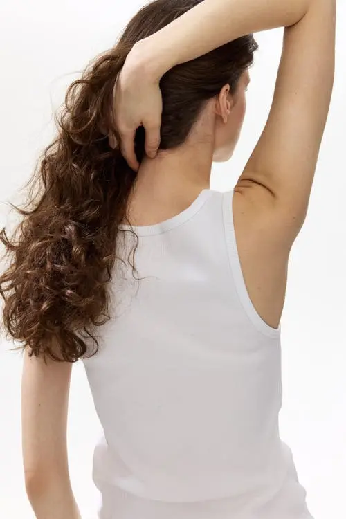 H&m Ribbed Silk-blend Vest Top - White