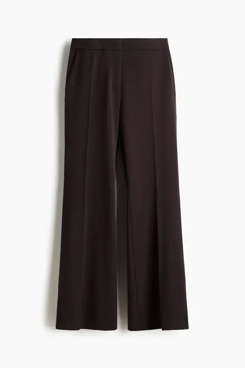 H&m Flared Tailored Trousers - Dark Brown