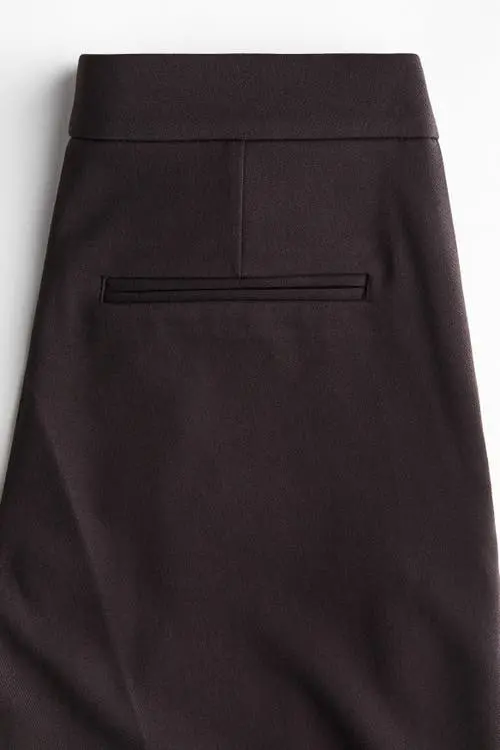 H&m Flared Tailored Trousers - Dark Brown