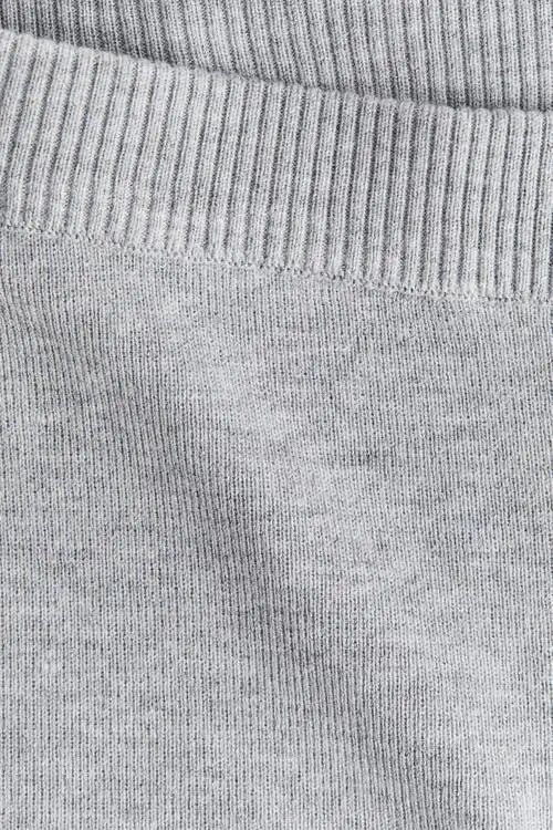 H&m Fine-knit Ribbed Waist Trousers - Gray Melange