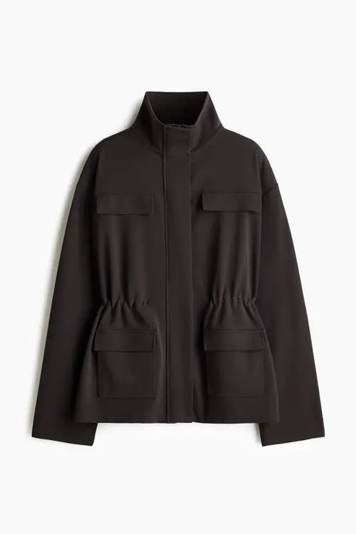 H&m Ponte Di Roma Funnel Neck Jacket
