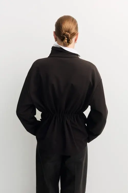 H&m Ponte Di Roma Funnel Neck Jacket