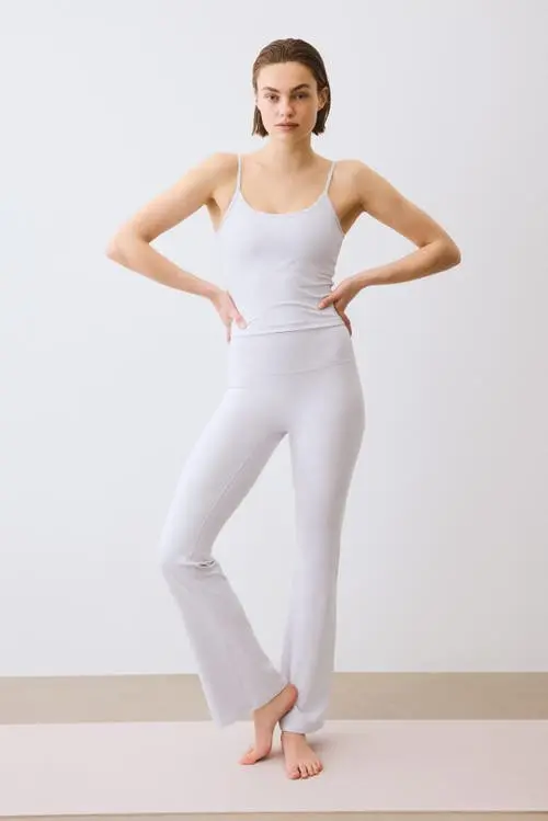 H&m Flared Yoga Leggings With Softmove™ Technology - Lilac