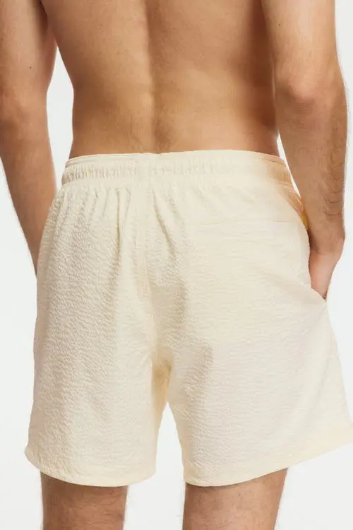 H&m Seersucker Swim Shorts With Drawstring Waist