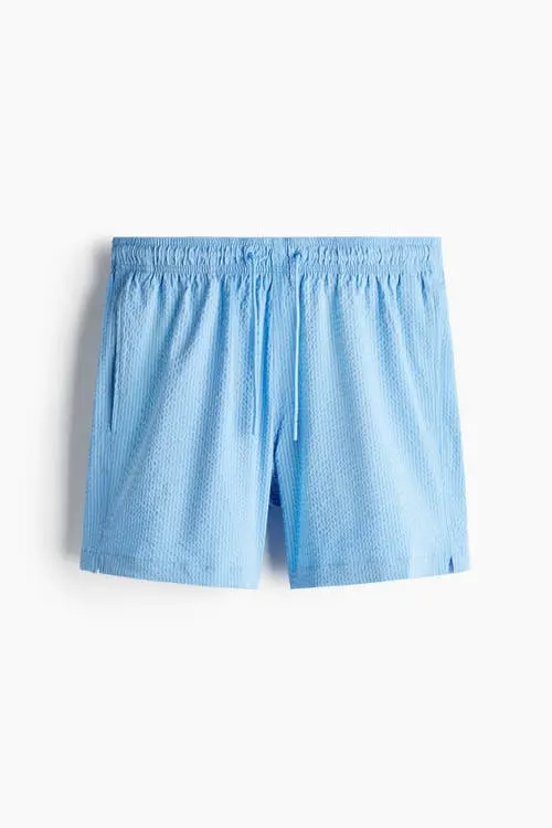 H&m Seersucker Swim Shorts With Drawstring Waist