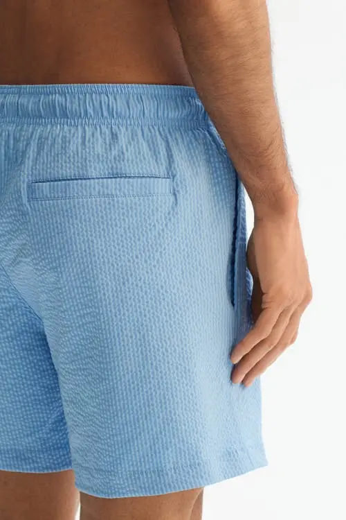 H&m Seersucker Swim Shorts With Drawstring Waist