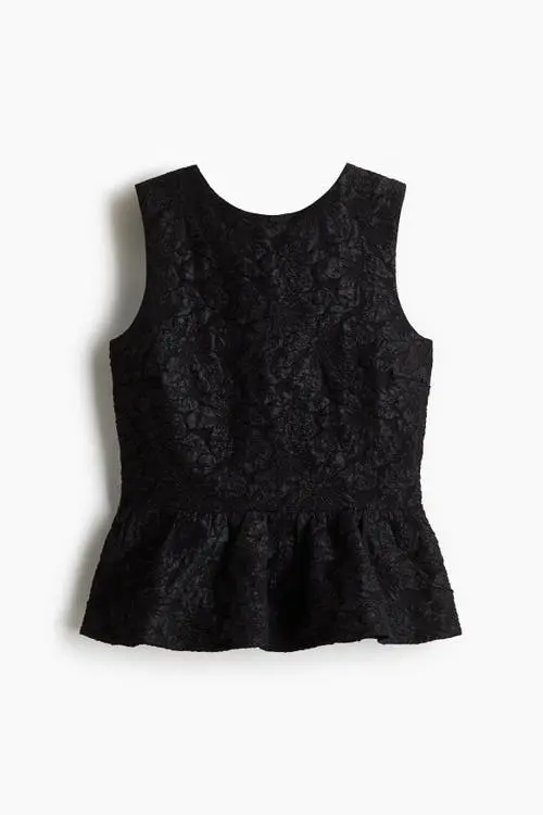 H&m Bow-detail Peplum Top
