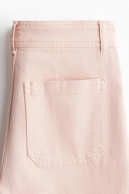 H&M Flared High Rise Jeans - Peach Pink