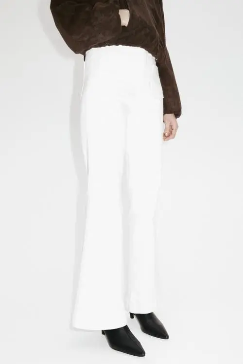 H&m Flared High Rise Jeans - White