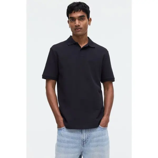 H&m Regular Fit Polo Shirt - Navy Blue