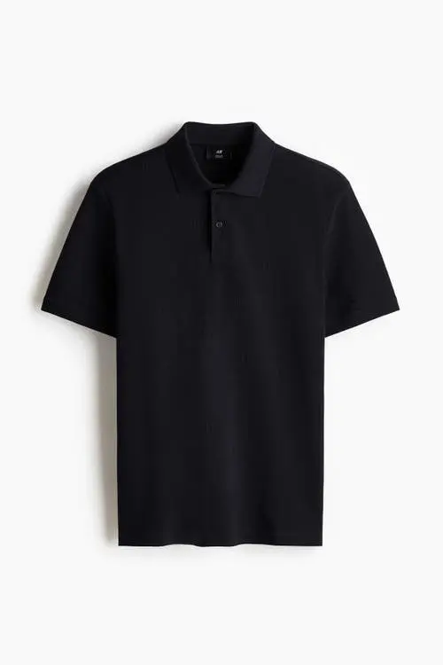 H&m Regular Fit Polo Shirt - Navy Blue