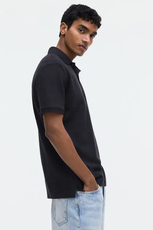 H&m Regular Fit Polo Shirt - Navy Blue