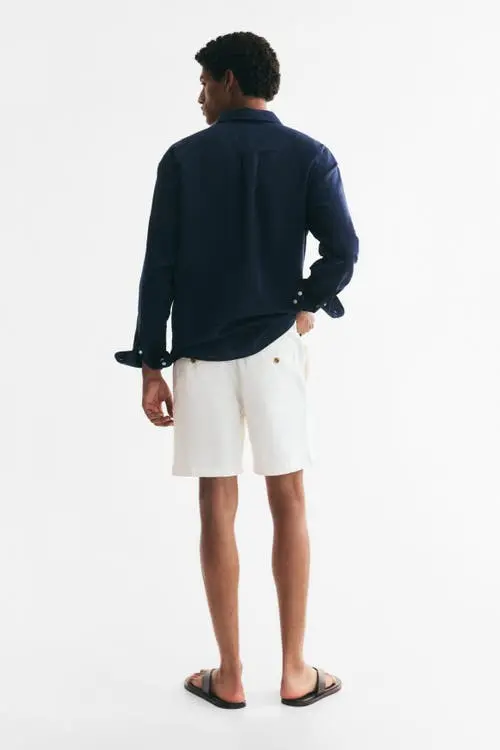 H&M Regular Fit Cotton Twill Chino Shorts - Cream
