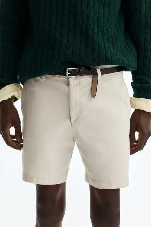 H&m Regular Fit Cotton Chino Shorts - Light Beige