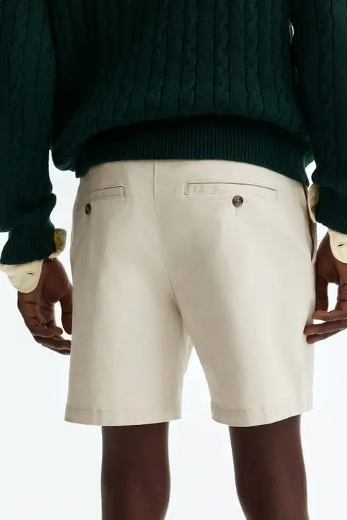 H&m Regular Fit Cotton Chino Shorts - Light Beige
