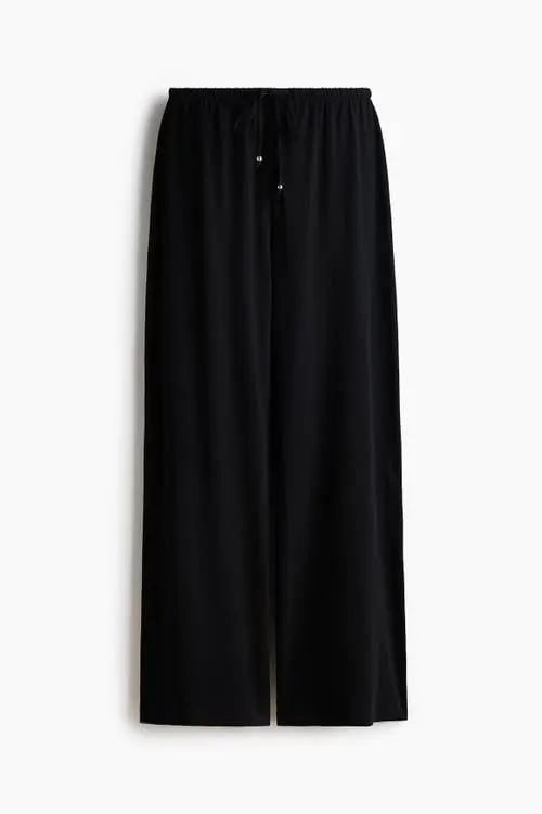H&m Cotton Drawstring Trousers - Black