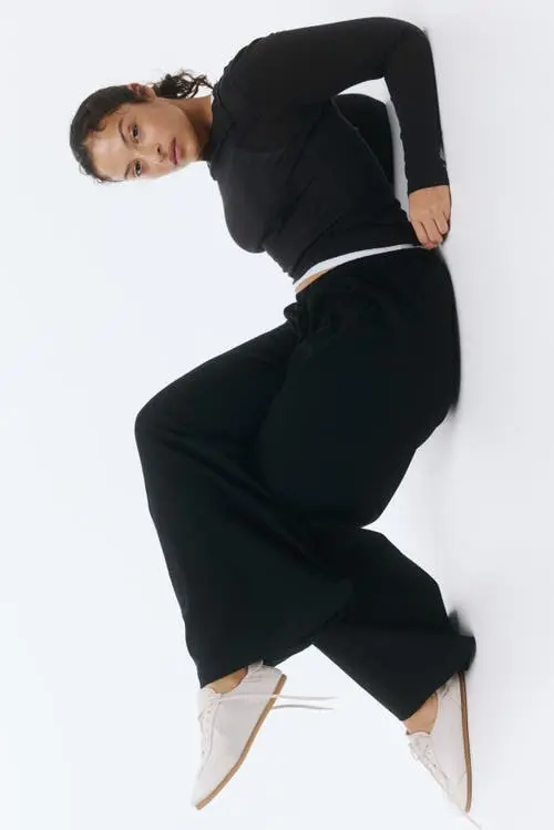 H&m Cotton Drawstring Trousers - Black