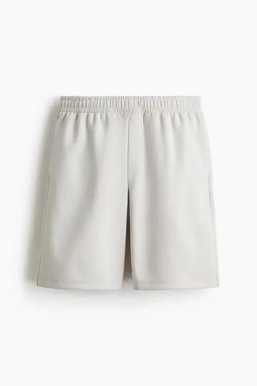 H&m Relaxed Fit Interlock Knee-length Shorts - Light Gray
