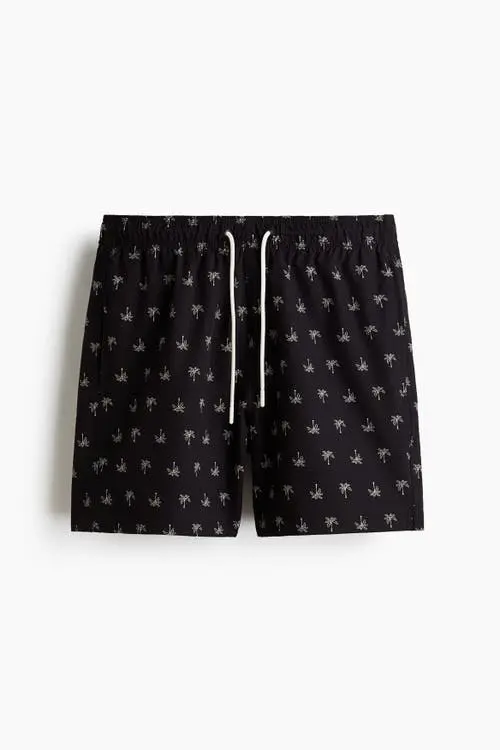 H&M Seersucker Swim Shorts With Palm Print