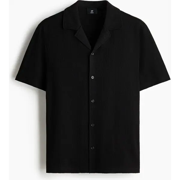 H&m Regular Fit Resort Shirt - Black