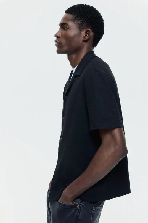 H&m Regular Fit Resort Shirt - Black