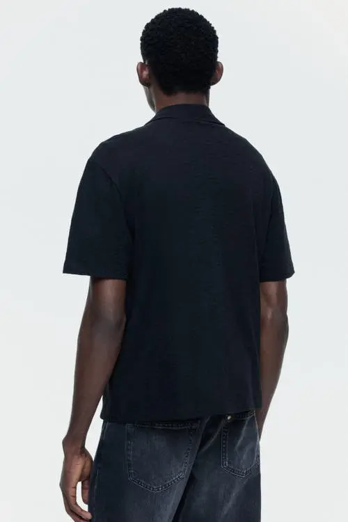 H&m Regular Fit Resort Shirt - Black