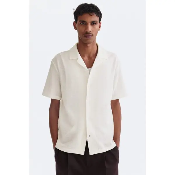 H&m Regular Fit Resort Shirt - Cream