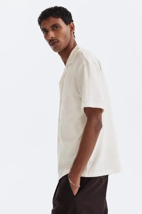 H&m Regular Fit Resort Shirt - Cream