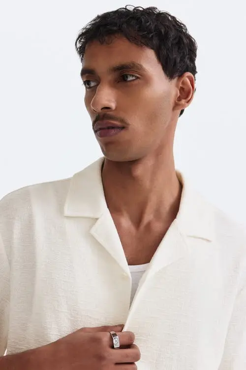 H&m Regular Fit Resort Shirt - Cream