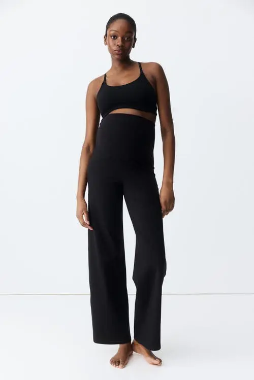 H&m Maternity Wide Leg Jersey Sports Trousers