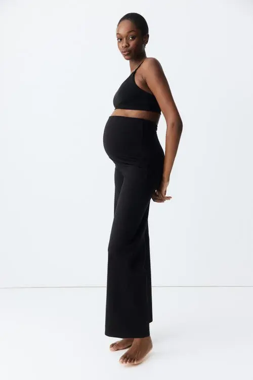 H&m Maternity Wide Leg Jersey Sports Trousers