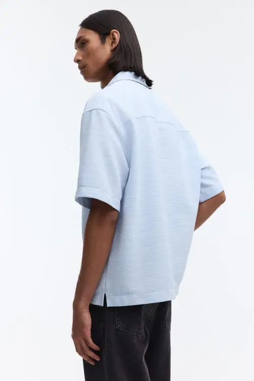 H&m Loose Fit Resort Shirt - Light Blue