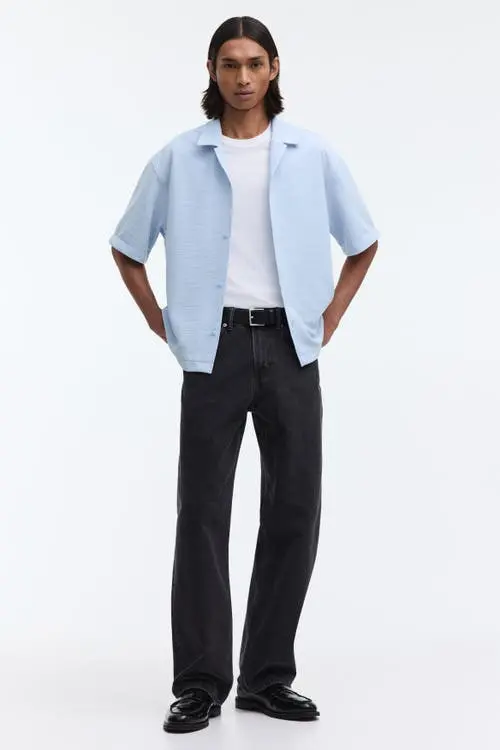 H&m Loose Fit Resort Shirt - Light Blue