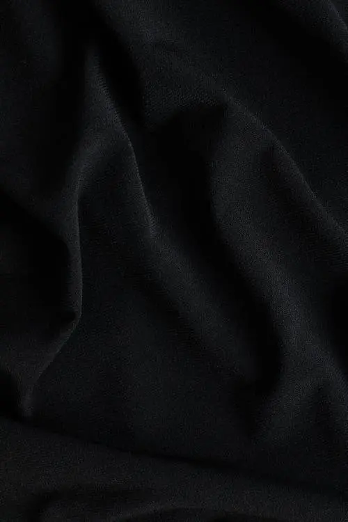 H&m Asymmetrical Cape Detail Jersey Top - Black