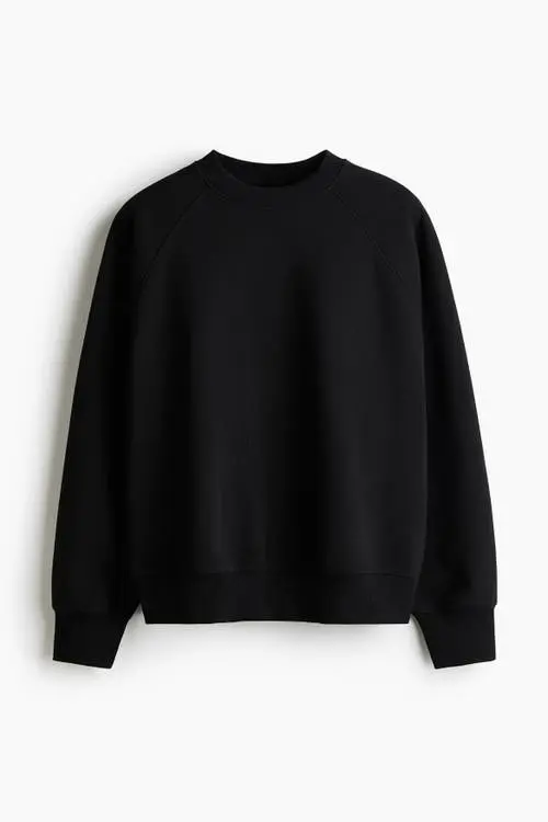 H&m Oversized Fit Sweatshirt With Raglan Sleeves - Black