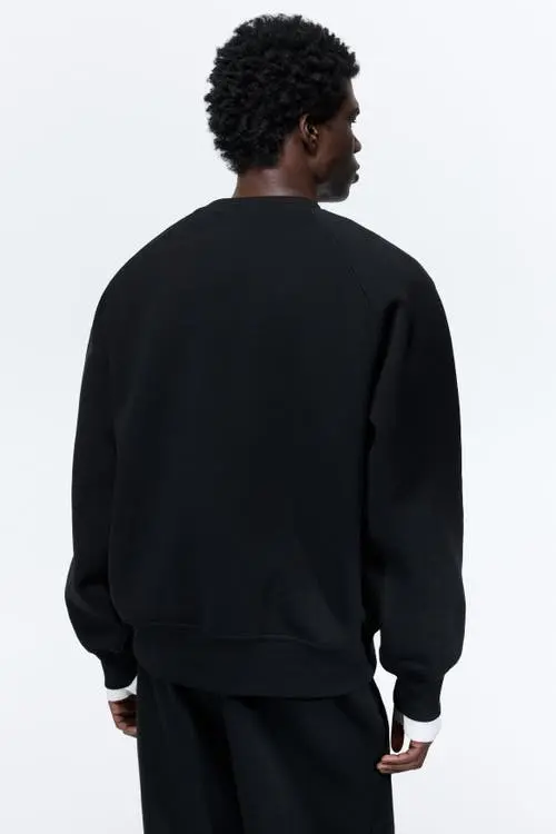 H&m Oversized Fit Sweatshirt With Raglan Sleeves - Black