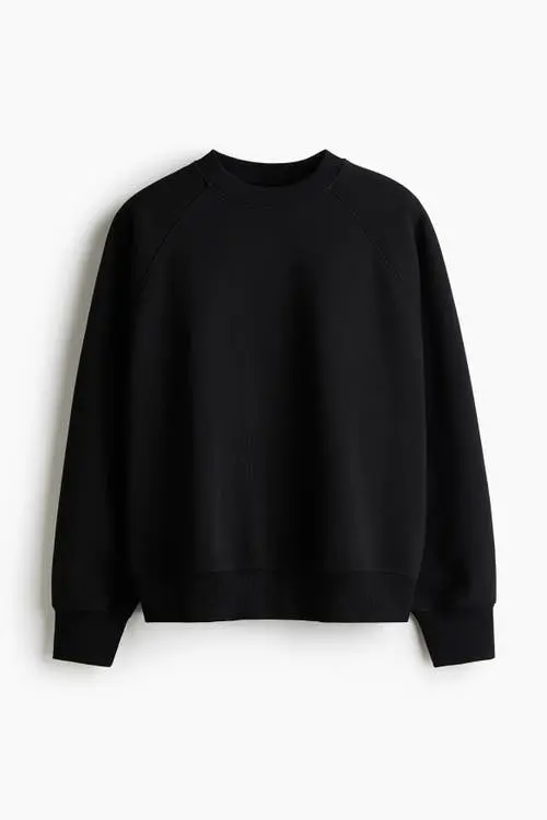 H&m Oversized Fit Sweatshirt With Raglan Sleeves - Black