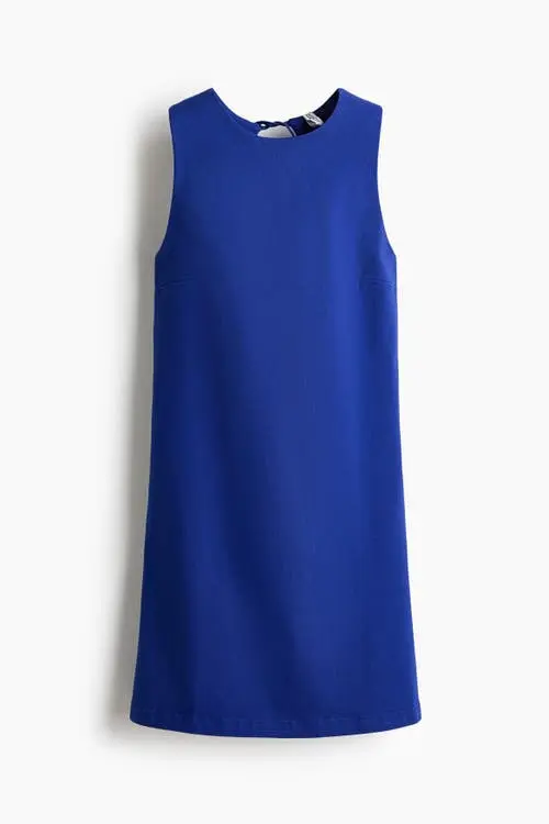 H&m Open-back Twill Dress - Bright Blue