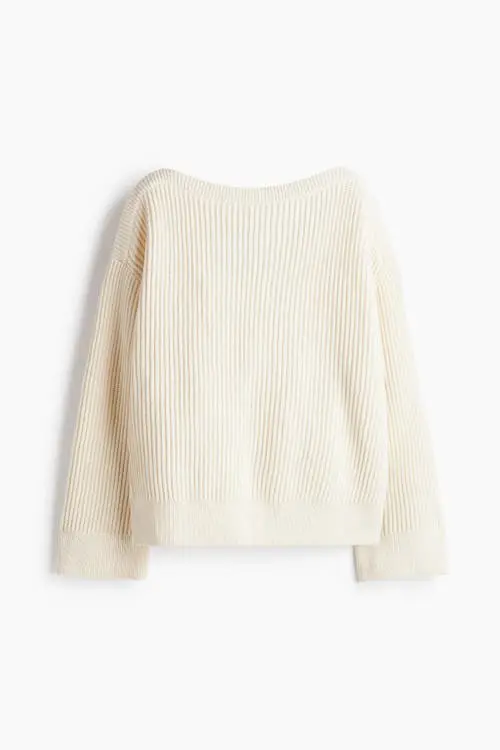 H&M Oversized Ribbed Wool-blend Jumper
