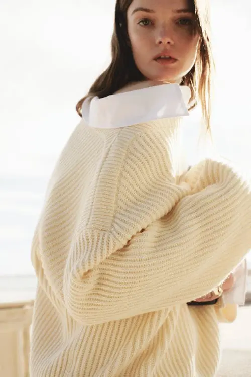 H&M Oversized Ribbed Wool-blend Jumper