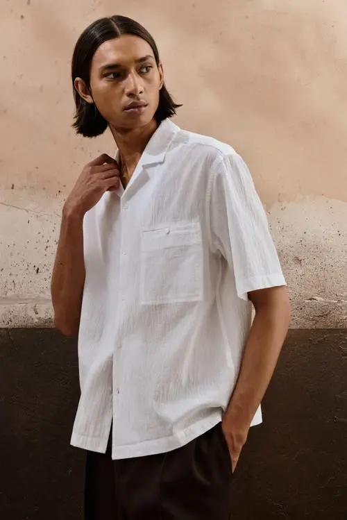 H&m Regular Fit Resort Shirt - White