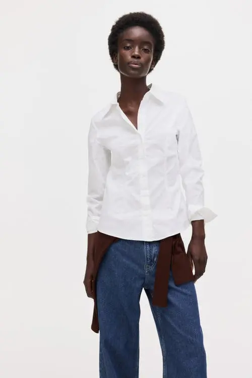 H&m Fitted Shirt With Classic Collar