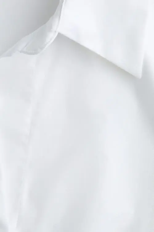 H&m Fitted Striped Shirt With Classic Collar