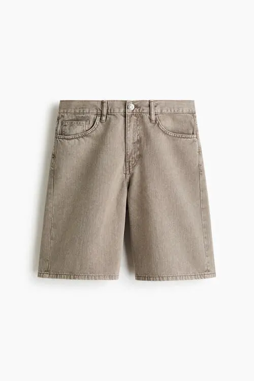 H&m Relaxed Knee-length Denim Shorts