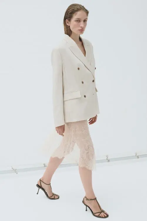 H&m Double-breasted Peak Lapel Blazer